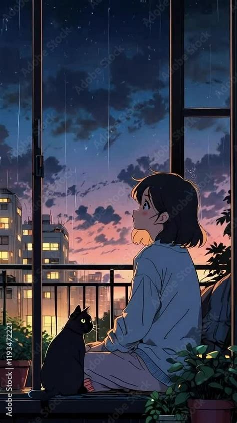 Lofi Anime Girl Anime Girl Under Raining Lofi Rain Rainy 4k