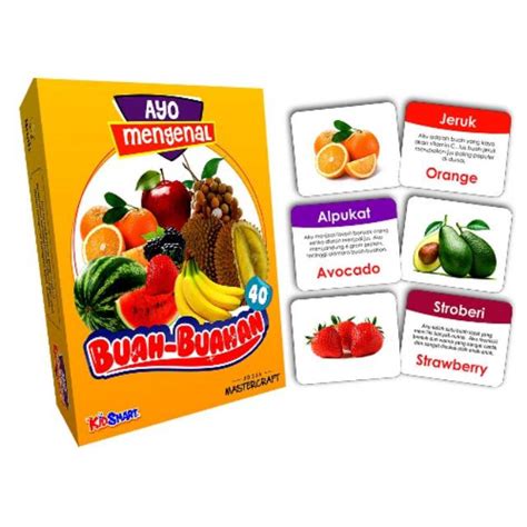 BUAH Flashcard Kartu Belajar Seri Ayo Mengenal Buah Buahan Flash