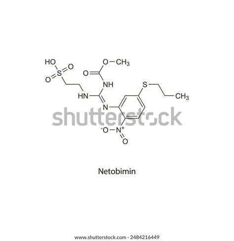 Netobimin Flat Skeletal Molecular Structure Anthelmintic Stock Vector