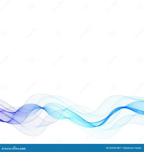 Abstract Smooth Color Wave Curve Flow Blue Motion Illustration Smoke