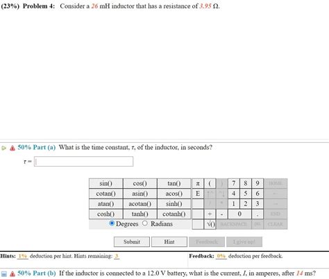 Solved 23 Problem 4 Consider A 26mh Inductor That Has A