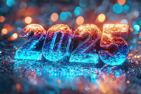 Glittery 2025 New Years Eve Celebration With Festive Lights Premium