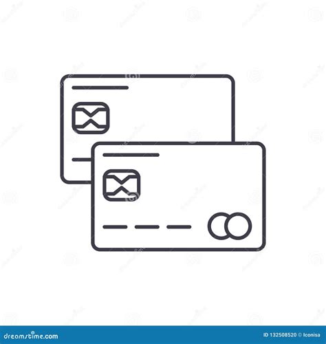 Kreditkarten Zeichnen Ikonenkonzept Lineare Illustration Des