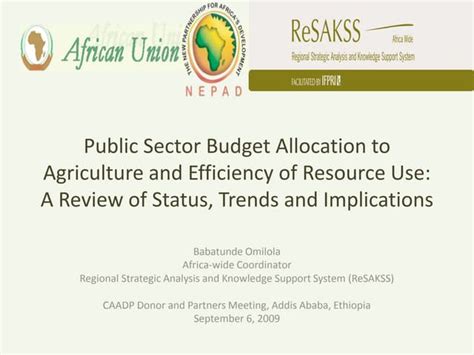 Public Sector Budget Allocation To Agriculture And Effeciency Of