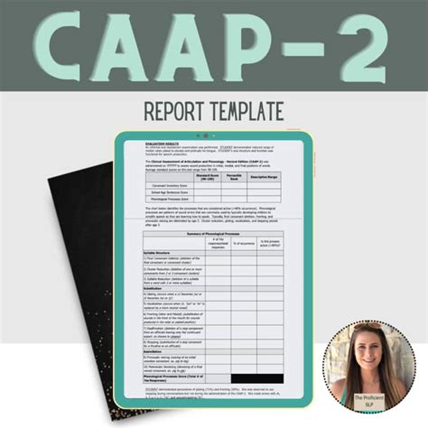 Speech Language Evaluation Report Template Caap 2 By The Proficient Slp