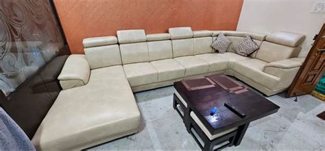 Seven Seater Living Room Leather Sofa Set At Rs 63000set Leather