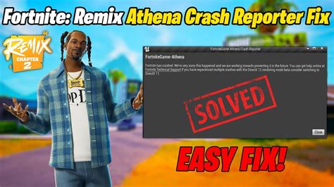 Athena Crash Reporter Fortnite Chapter 2 Remix Fixed Youtube