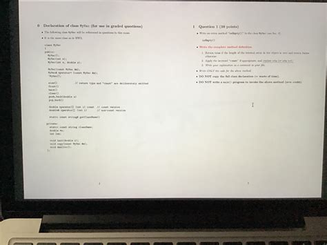 Solved 0 Declaration Of Class Myvec For Use In Graded