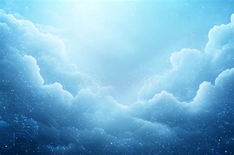 An Artistic Rendering Of A Cloud Computing Network In 3d With Blue Lines And Nodes Against A