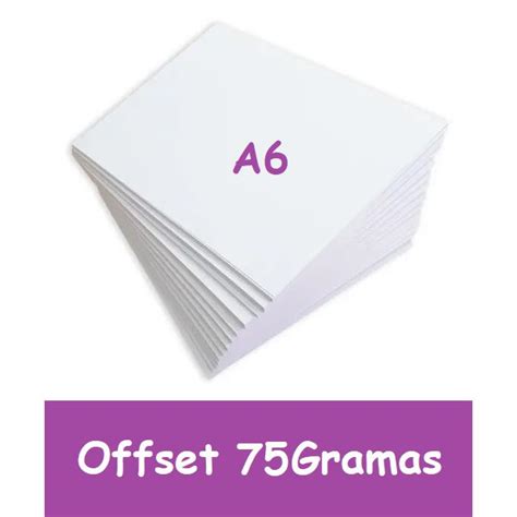 Papel Offset 75g Tam A6 Pct C 500 Folhas Shopee Brasil