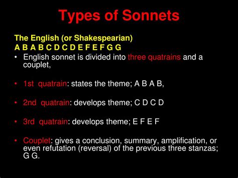 Different Types Of Sonnet Types Of Sonnet Sequences Nydxrf
