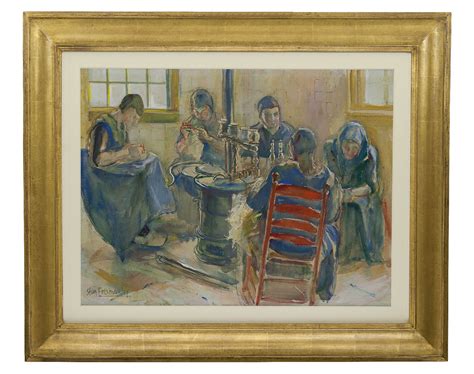 Stien Eelsingh Aquarelle Und Zeichnungen Zuvor Zum Verkauf Handarbeiten Um Den Kanonenofen