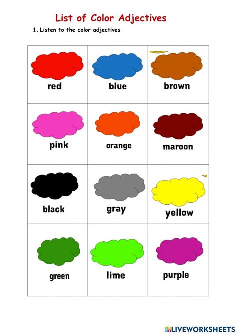 Are Color Adjectives At William Gainey Blog