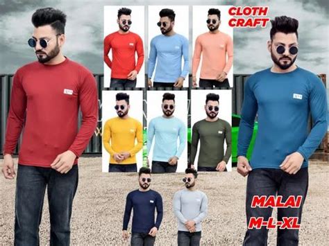 Round Men T Shirts Full Sleeves Plain At Best Price In New Delhi ID