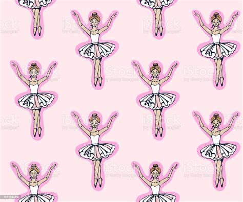 벡터 배경 손 그린 발레리나 손으로 그린 잉크 그림 현대 장식 장식 배경 벡터 패턴입니다 직물 천 벽지 스크랩북인쇄 공연에 대한 스톡 벡터 아트 및 기타 이미지 Istock