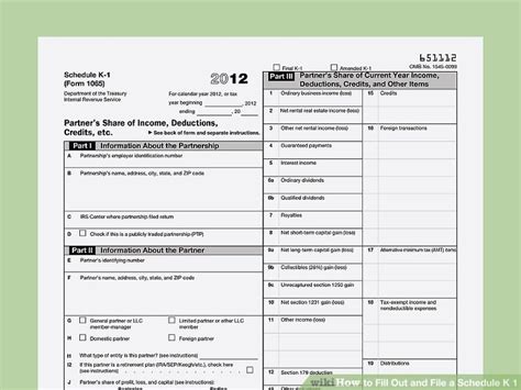 How to Fill Out and File a Schedule K 1 (with Forms) - wikiHow
