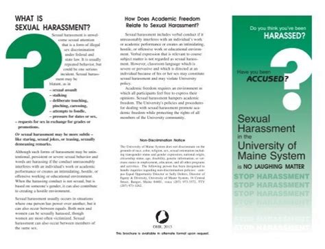 2013 Sexual Harassment Brochurepdf University Of Southern Maine