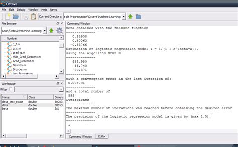Matlab Comparing The Function Fminunc With The Bfgs Method For Logistic Regression Stack