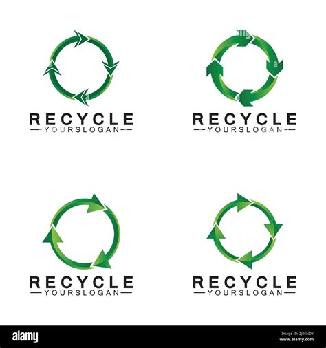 Green Arrow Recycle Logo Vector Icon Template Stock Vector Image And Art