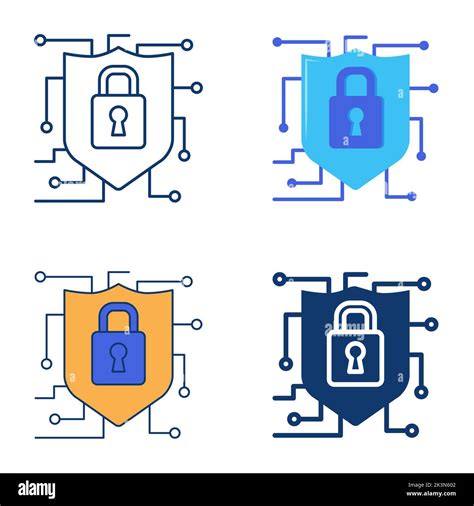 Network Security Icon Set In Flat And Line Style Data Protection Concept Cyber Technology Web
