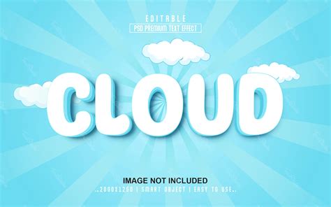 Cloud Sky Text Effect Photoshop Premium Psd File