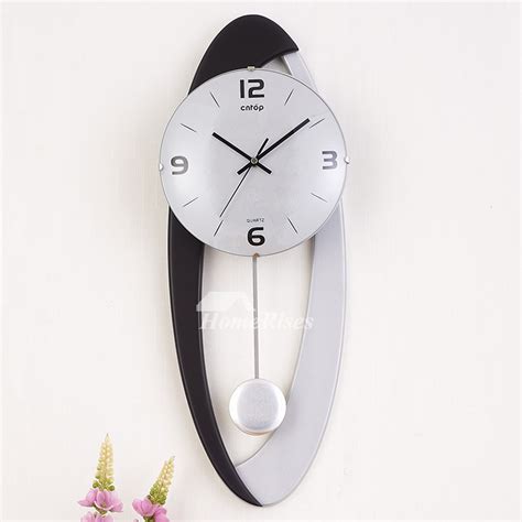 Long Wall Clocks Wooden Brownblack Pendulum Decorative Analog