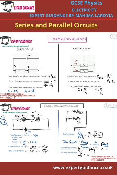 Series And Parallel Circuits GCSE Physics Electricity Complete Revision Summary Notes Vid