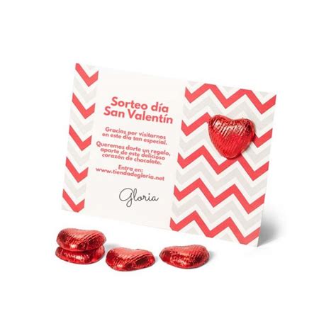Corazón de chocolate con tarjetón San Valentín Regalos originales