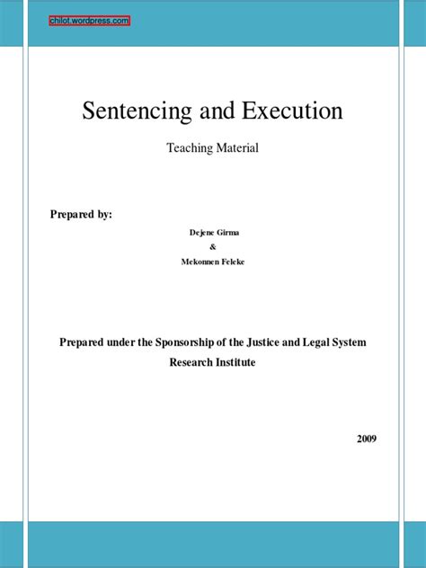 Sentencing And Execution Pdf Punishments Crimes