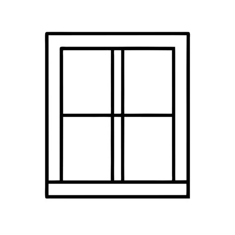 A Black And White Drawing Of A Window 53916382 Vector Art At Vecteezy