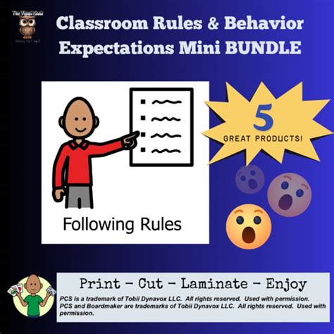 Classroom Rules And Behavior Expectations Visual Bundle Aba Autism Sel Sped