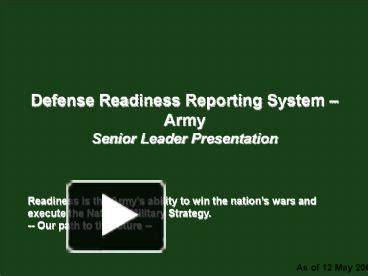 Defense Readiness Reporting System Presentation Free To View