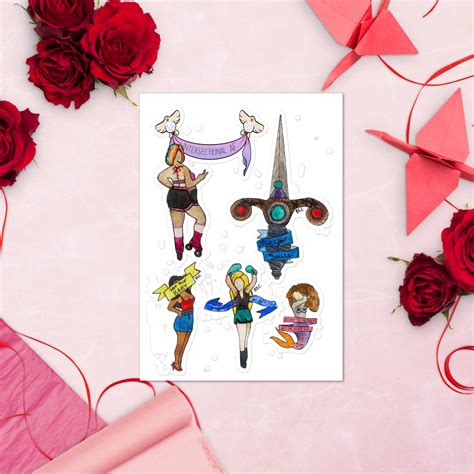 Feminist Pin Up Girls Sticker Sheet Emmy Anastasia Artist
