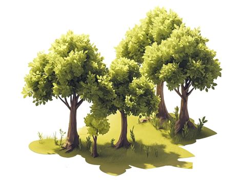 Premium Psd Isometric Tree Cutout