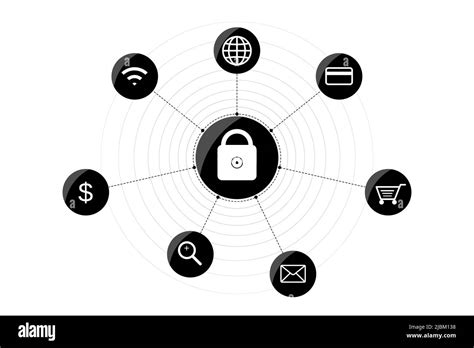 Cybersecurity Data Protection Concept Icons Related To Online Data Encryption Virtual