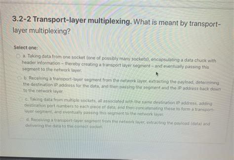 Solved 32 2 Transport Layer Multiplexing What Is Meant By