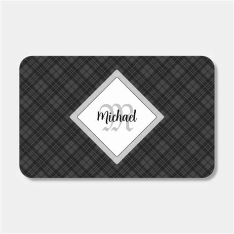 Trendy Black White Tartan Personalize Monogram Matchboxes Zazzle
