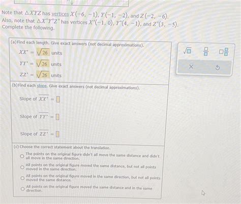 Solved Note That Xyz Has Vertices X 6 1y 1 2 And Z 2 6