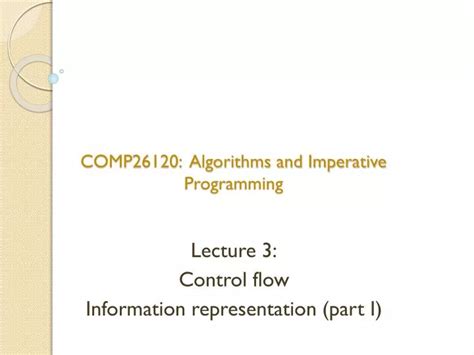 Ppt Comp26120 Algorithms And Imperative Programming Powerpoint