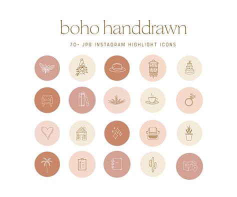 Neutral Instagram Highlight Covers 36 Brown Icons Beige Icon Boho