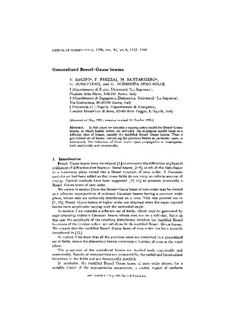 Pdf Generalized Bessel Gauss Beams