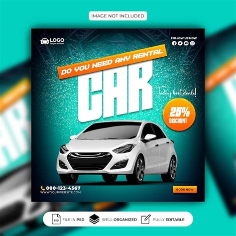 Premium Psd Car Post Design Rental Luxury Car Post Design For Social