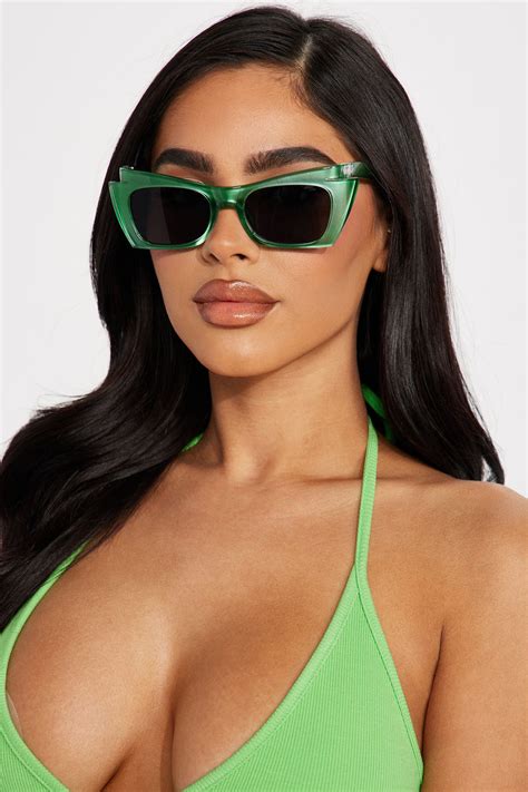 The Future Calls Sunglasses Green Fashion Nova Sunglasses