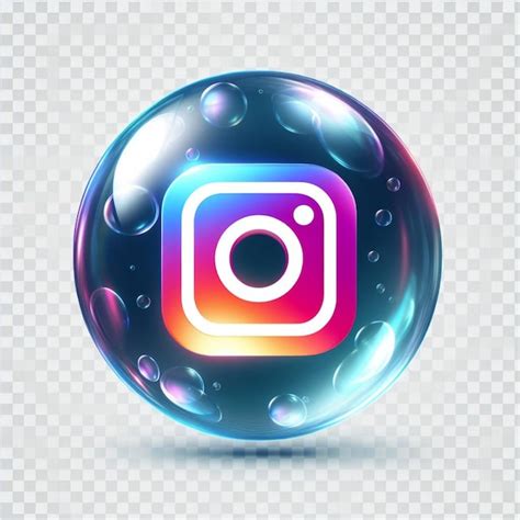 Bolha De Vidro Transparente O Logotipo Do Instagram Dentro Isolado