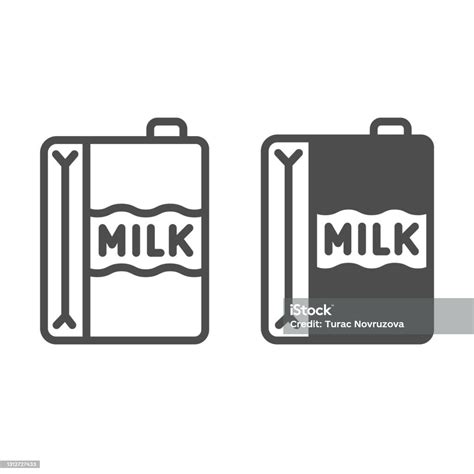 紙箱的牛奶線和固體圖示乳製品的概念乳製品盒標誌的白色背景牛奶紙箱圖標在輪廓風格的移動概念和網頁設計向量圖形向量圖形及更多乾淨圖片 Istock