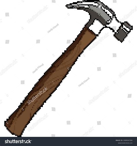 Pixel Art Hammer Game Asset 1 Stock Illustration 2098367284