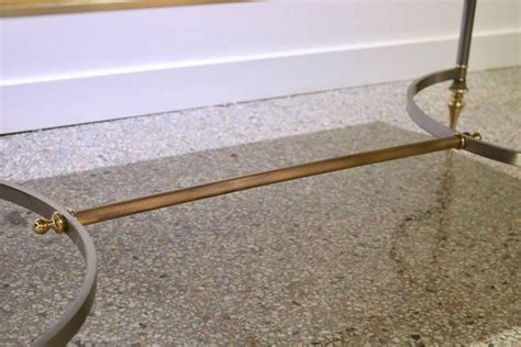 Rectangular Cocktail Table Satin Steel Polished Brass For Sale At 1stdibs