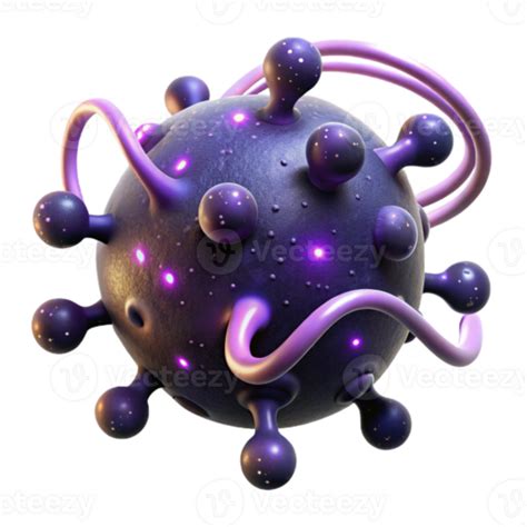 3d Render Of A Microscopic Virus Particle Illustration 55386248 Png