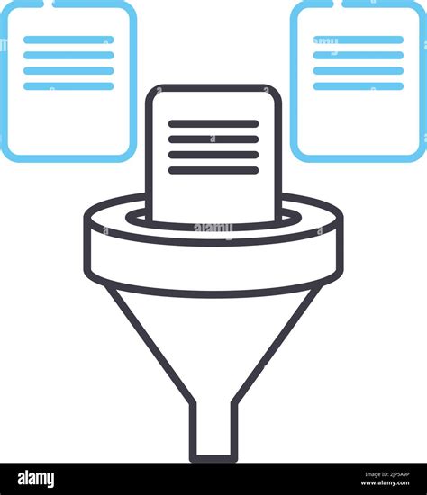 Data Filter Line Icon Outline Symbol Vector Illustration Concept