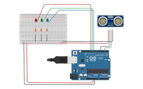 Circuit Design Ultrasonido Con Leds Tinkercad